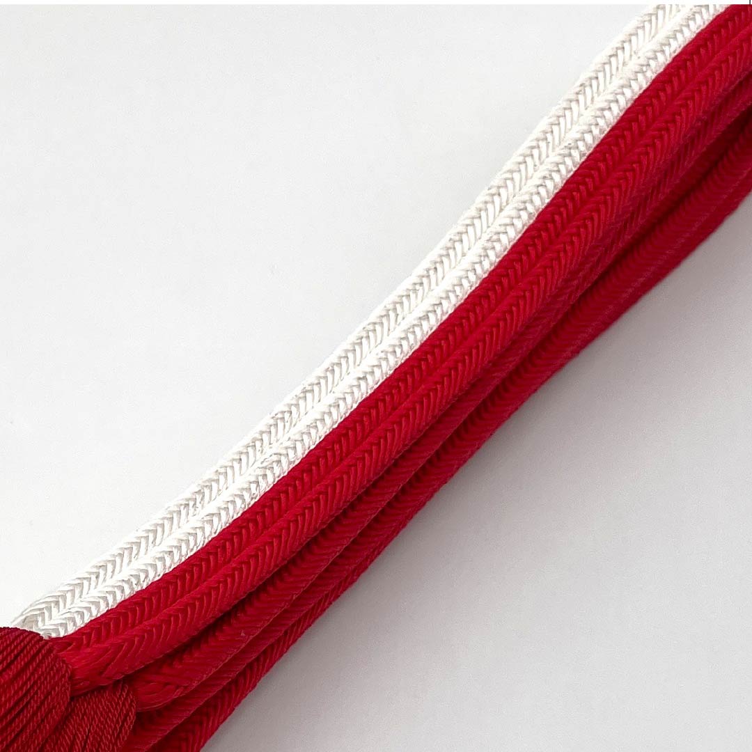 Recycled Kimono Obijime (Sash Band) - Pure Silk, S-Rank, Red (Akaiiro ...