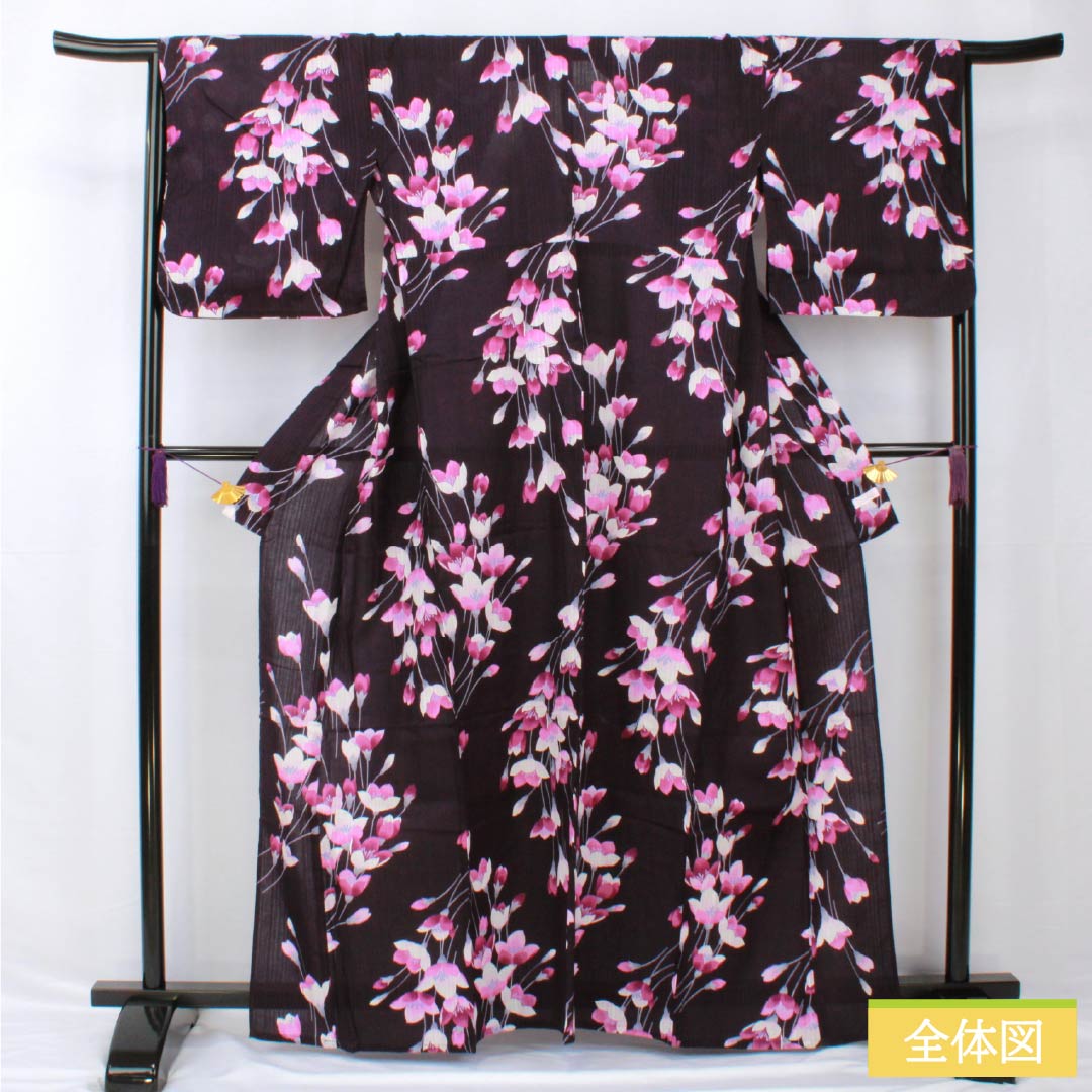 [Recycled Kimono] Yukata Cotton Length 163cm Sleeve length 66.5cm S ...