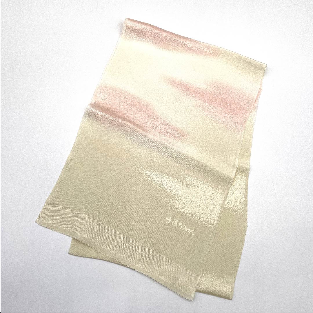 [Recycled Kimono] (New old stock) Obiage, pure silk, formal, Torinoko ...