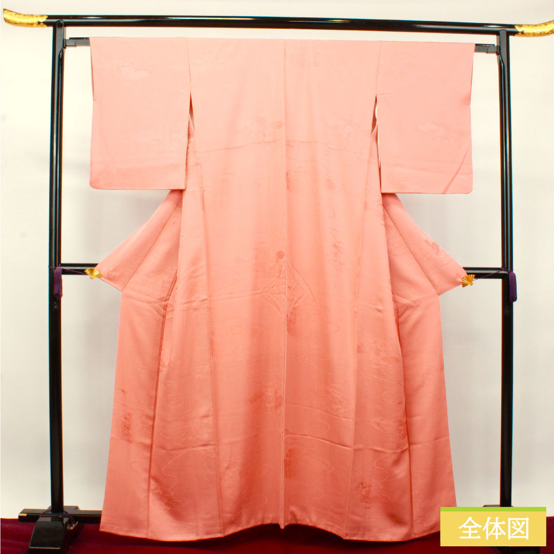[Recycled Kimono] Plain color, pure silk, length 161cm, sleeve length ...