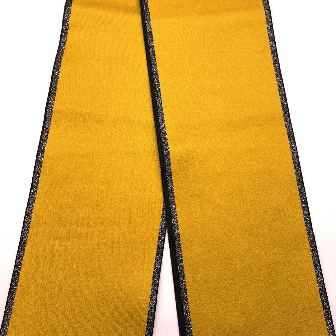 Recycled Kimono Half-Width Obi, Dark Egg-Colored Polyester, Solid Color ...