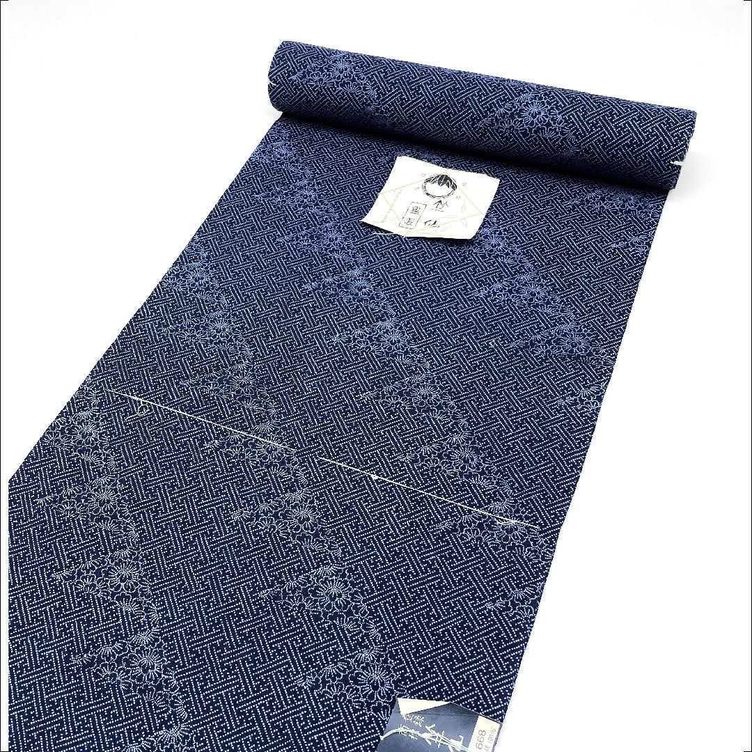 [Recycled Kimono] Yukata, Chikusen, roll of fabric, floral, saaya ...